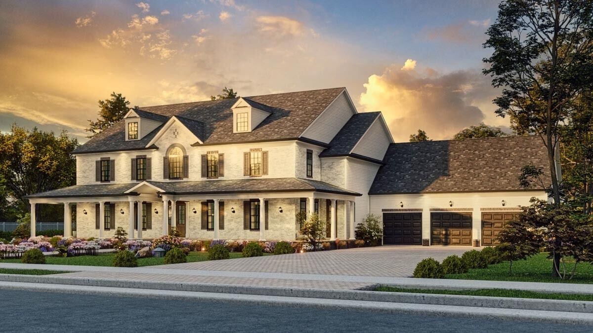 6 Bed Traditional Country Home Plan with Formal Dining Room - 25816GE ...