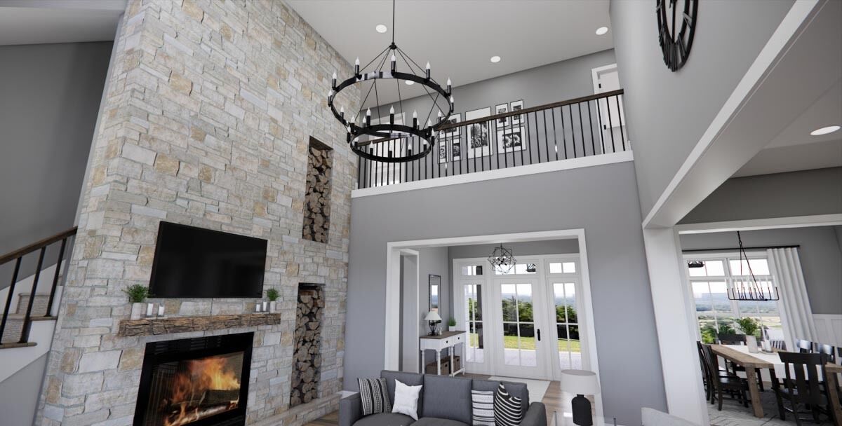 3,200 Square Foot Modern Farmhouse Plan with Two-Story Great Room ...