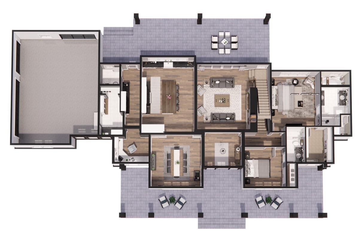 3,200 Square Foot Modern Farmhouse Plan with Two-Story Great Room ...