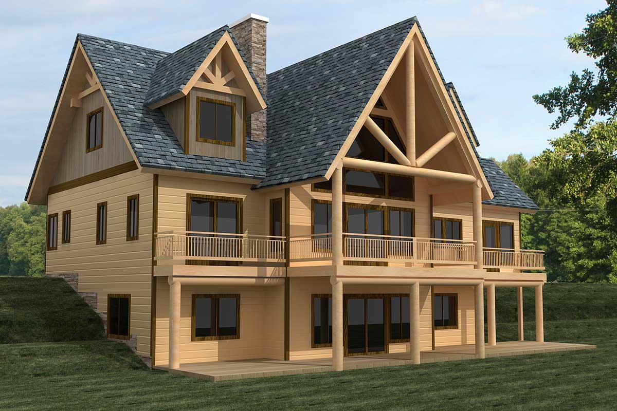 Plan 35439GH: Majestic Mountain Home Plan for a Rear Sloping Lot - 4024 ...