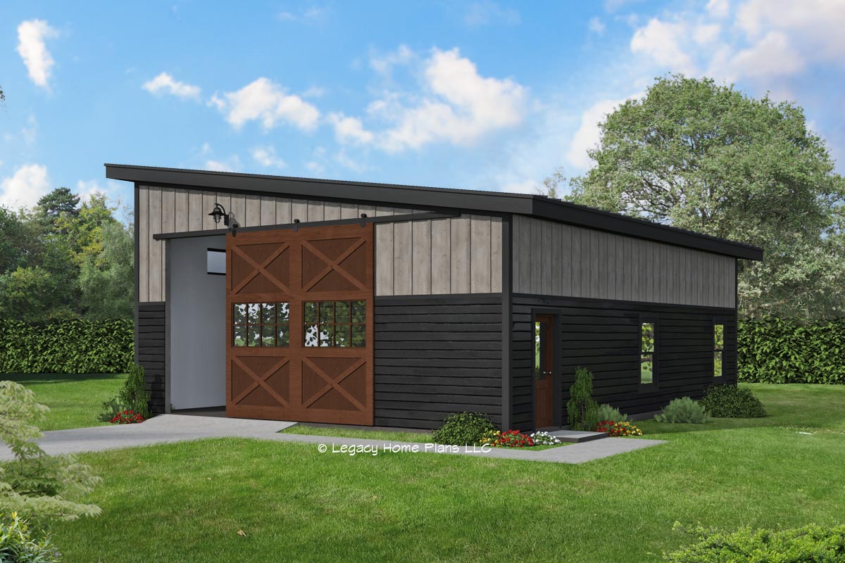 Plan 680187VR: 1500 Square Foot Modern RV Garage Plan