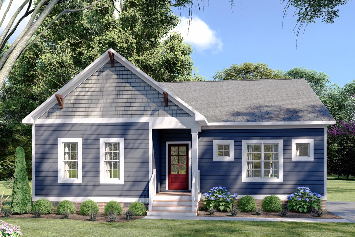 Plan 83649CRW: Three Bed House Plan with Timeless Curb Appeal Under ...