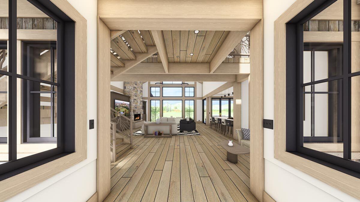 4,800 Square Foot Rustic Mountain Plan with Multiple Outdoor Gathering ...