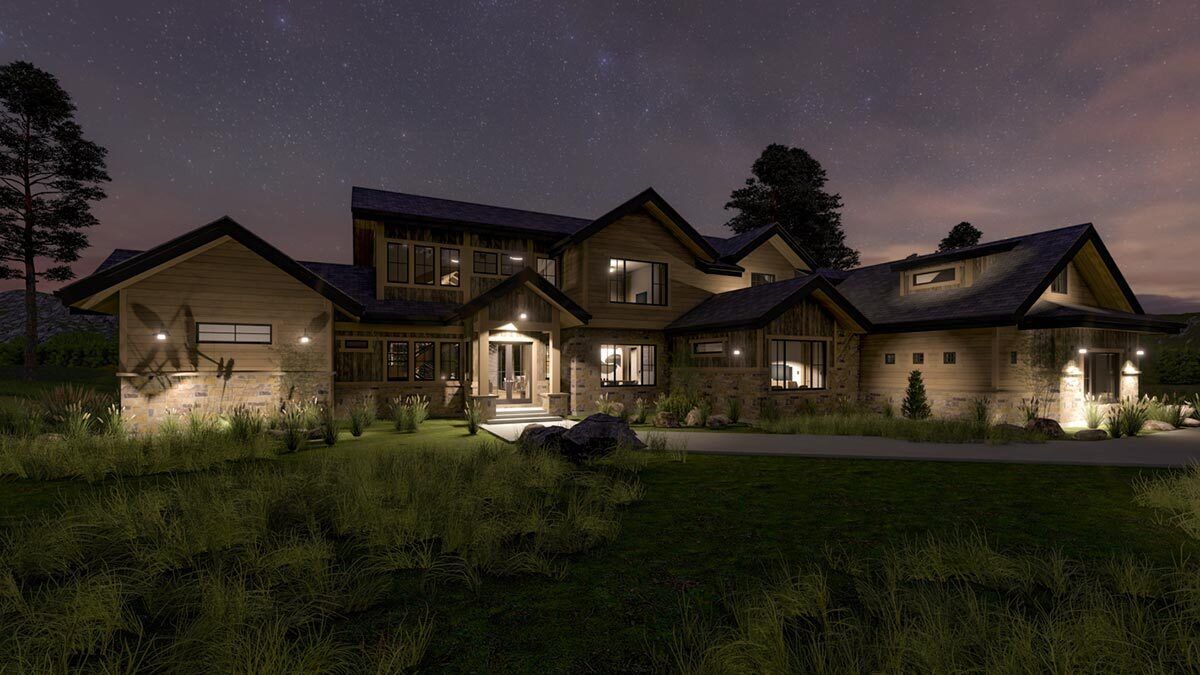 4,800 Square Foot Rustic Mountain Plan with Multiple Outdoor Gathering ...