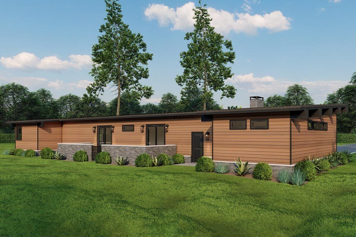 Modern Lakehouse Plan with Open Vast Indoor and Outdoor Living Space ...