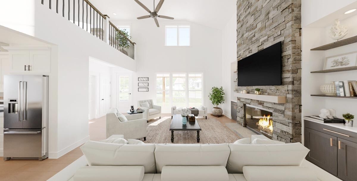 Master-On-Main Barndominium-Style House Plan Under 2600 Sq Ft with 2 RV ...