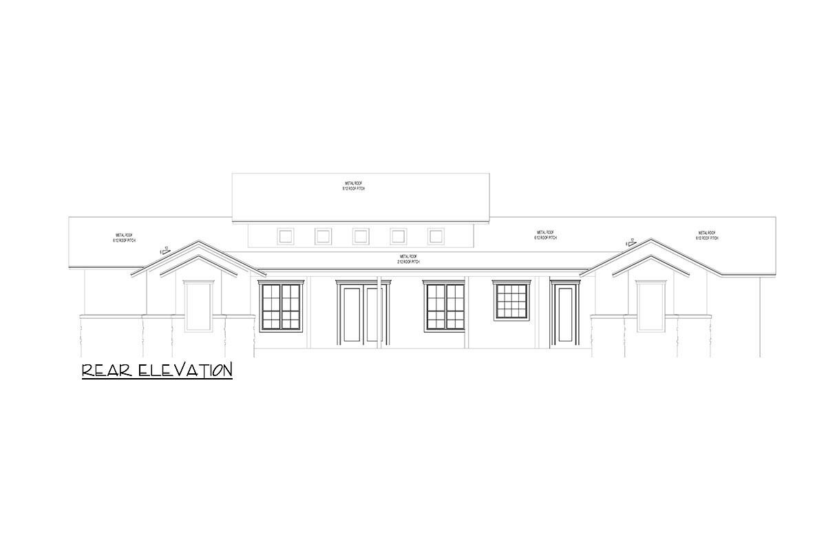 Hill Country Farmhouse Plan with 17-Foot-High Great Room and Two Master ...