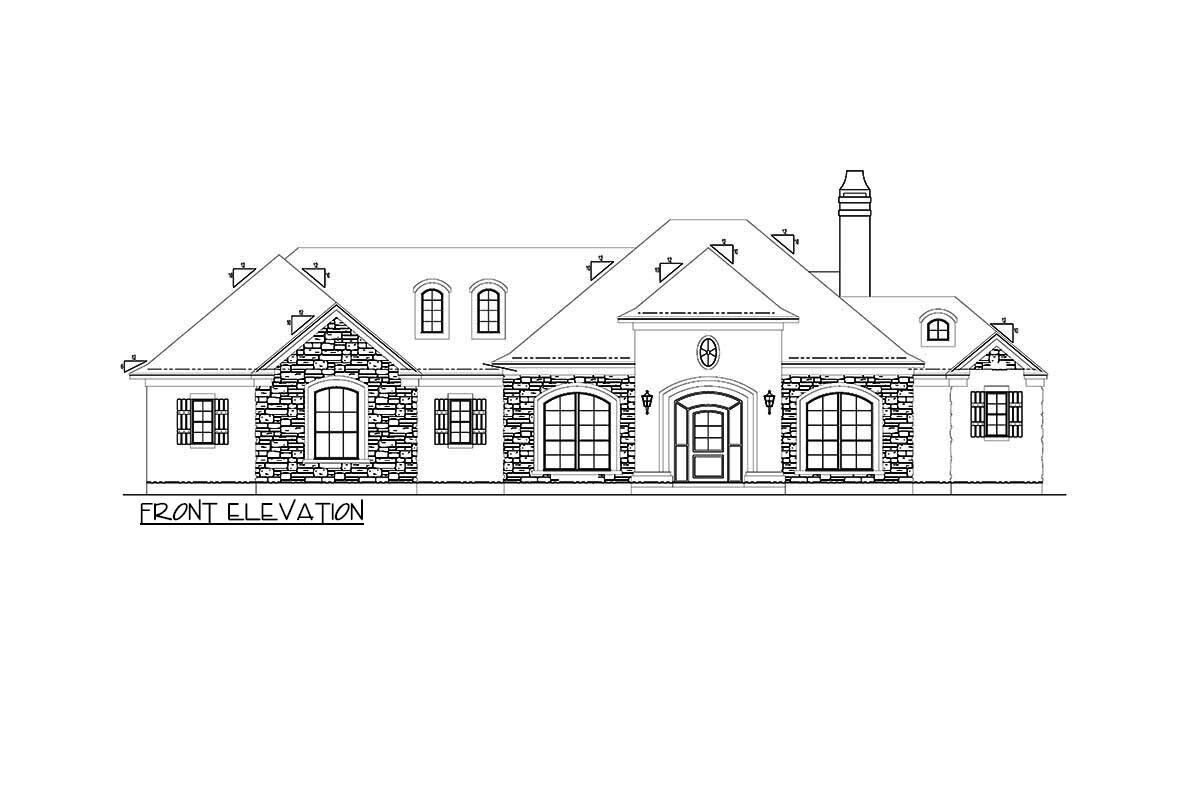 One-Story Euro-Style House Plan Under 2700 Square Feet with Bayed ...