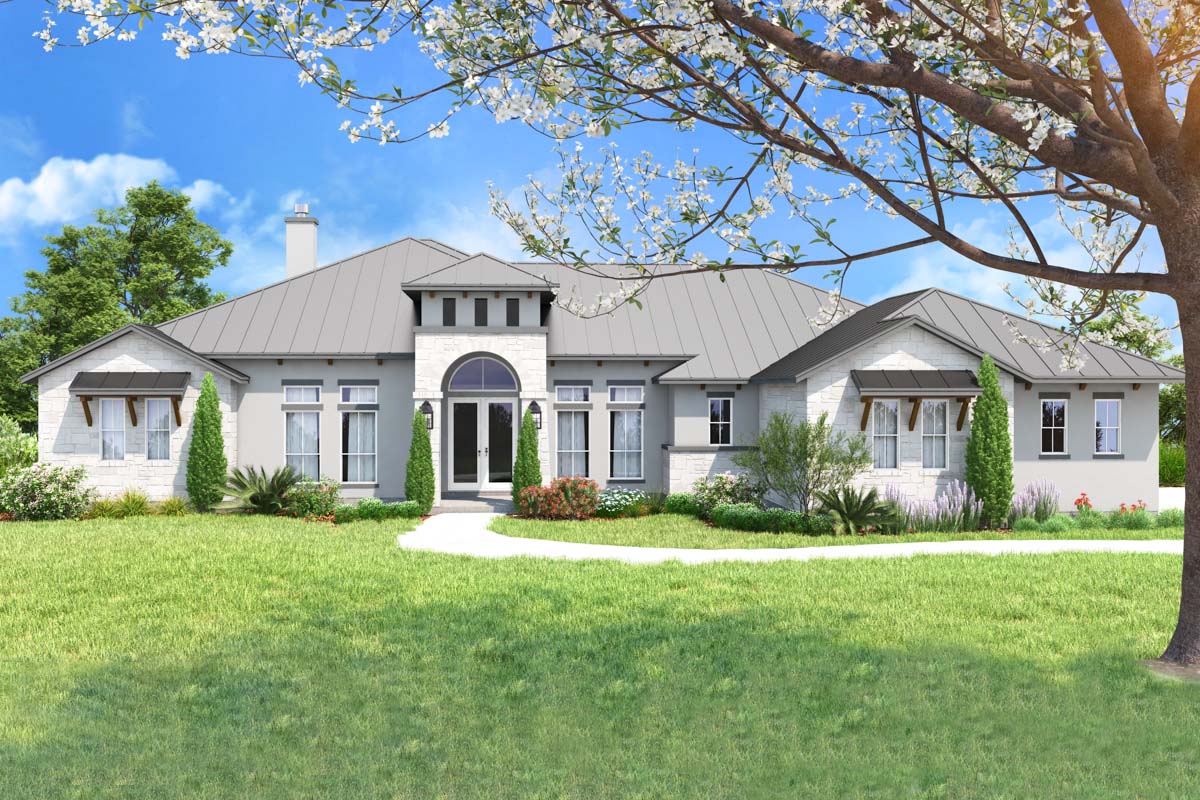One-Story Transitional House Plan with 4 Beds and a Game Room - 3359 Sq ...