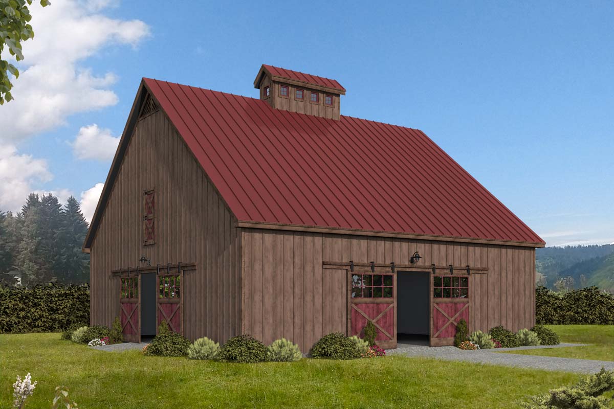 Plan 680215VR: 2304 Square Foot Barn with Loft Above