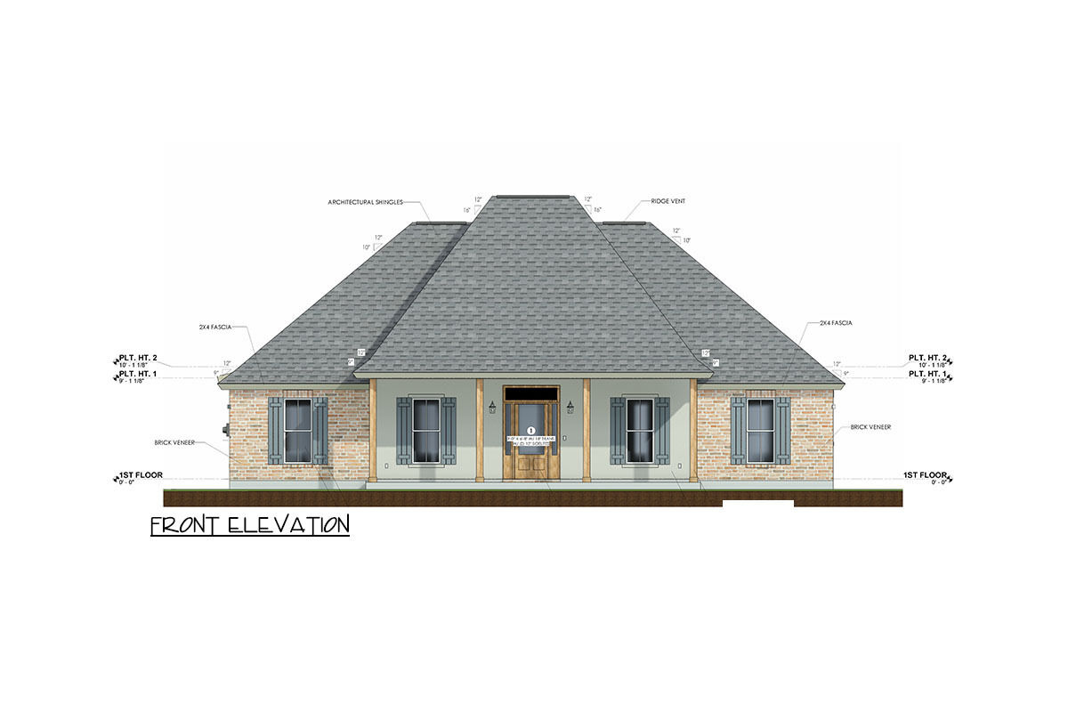 3 Bed Acadian-Style House Plan with Carport - 1705 Sq Ft - 185003PHD ...