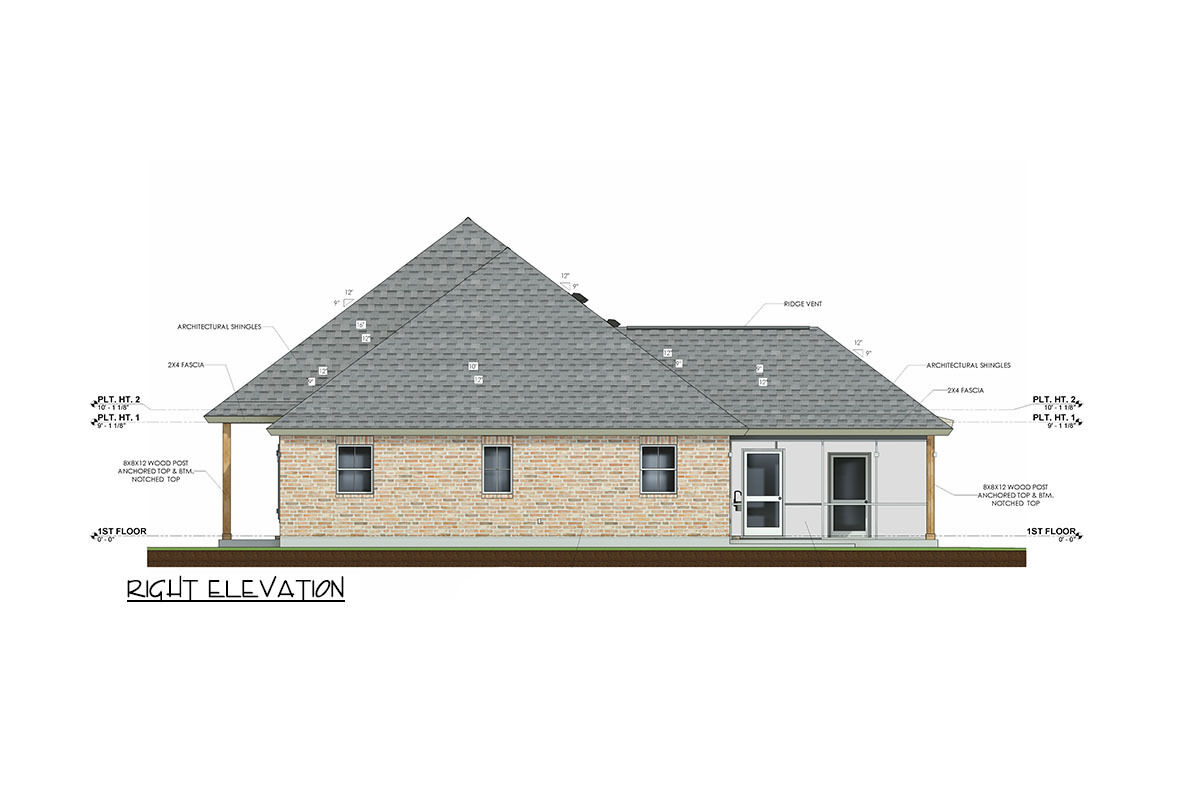 3 Bed Acadian-Style House Plan with Carport - 1705 Sq Ft - 185003PHD ...