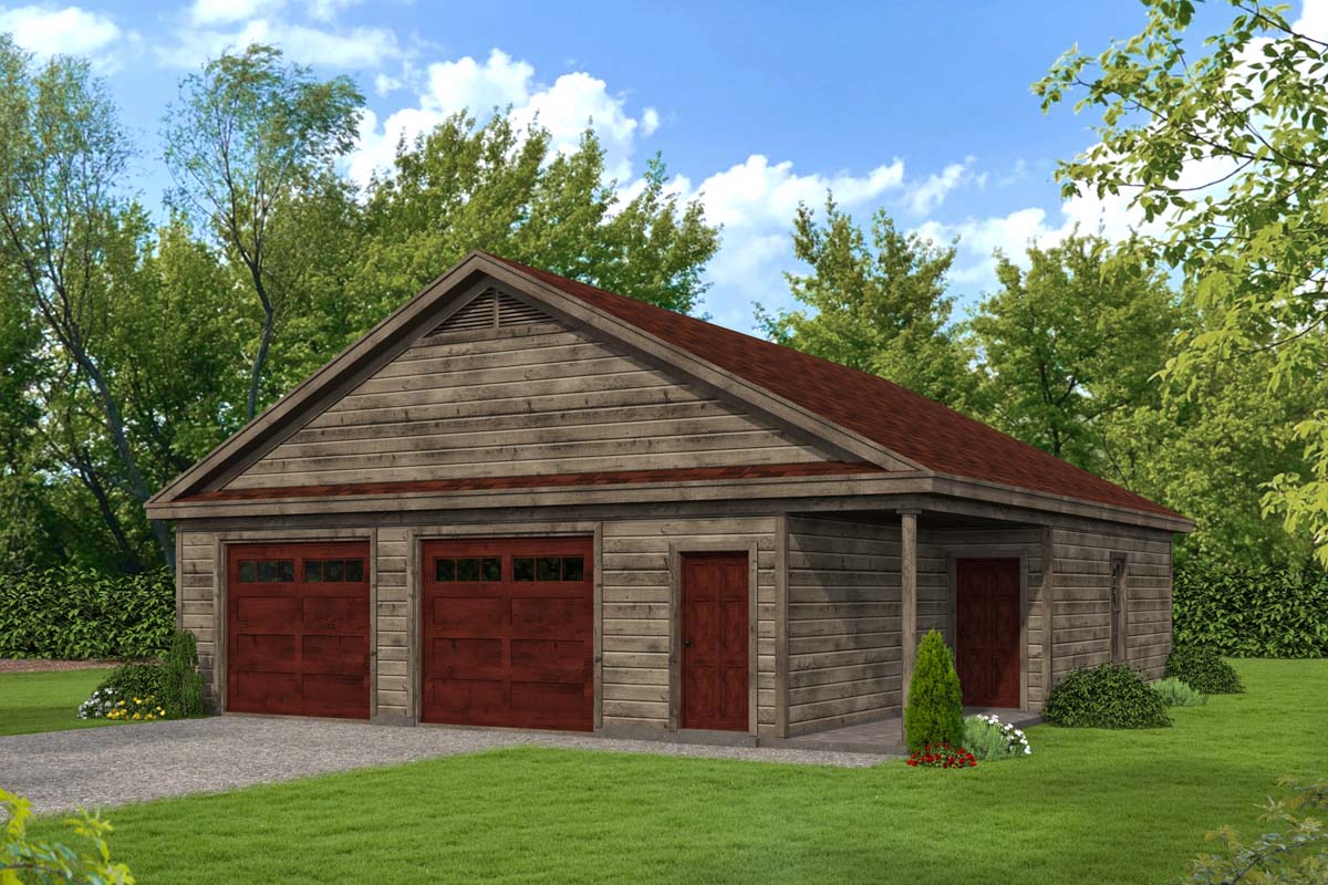 Plan 680232VR: 2-Car Garage with Large Studio in Back - 773 Sq Ft
