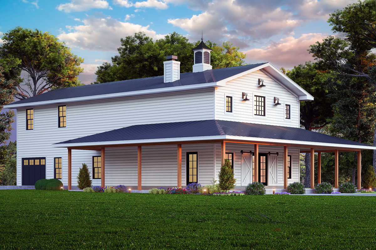 Plan 680296VR: 3 Bed Barndominium-style Home Plan with Two Story Great ...