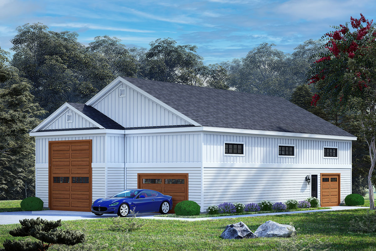 Plan 680302VR: RV Garage with 8-Foot Ceiling in Storage Level Above ...