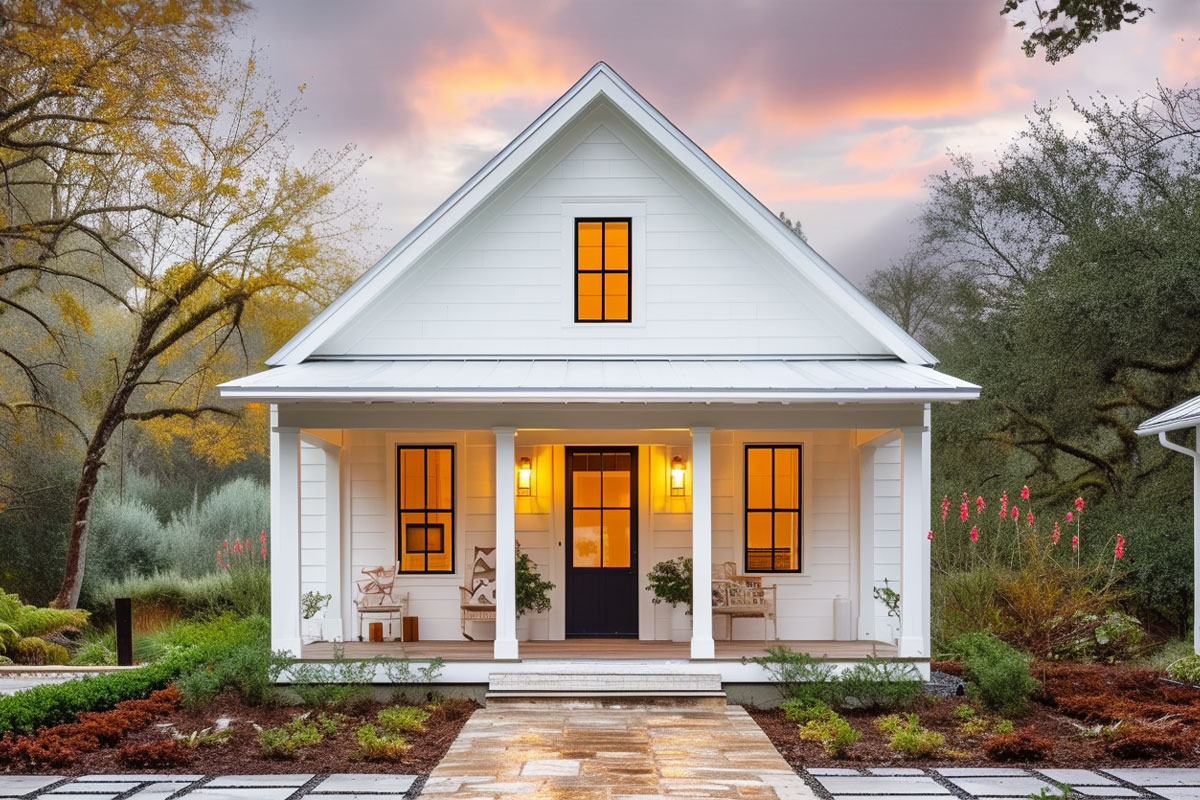 Plan 420147WNT: 2-Bed ADU Cottage with Vaulted Kitchen and Living Room ...