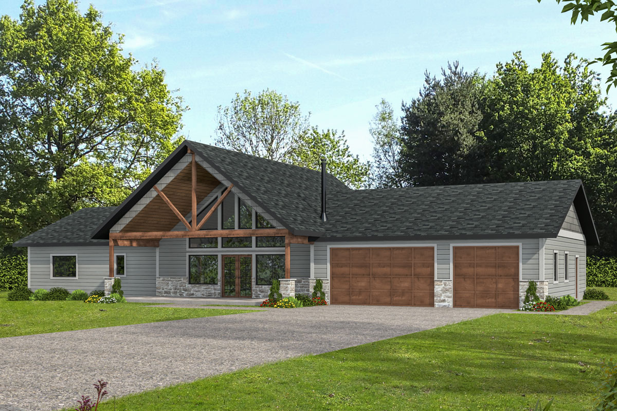 Plan 350072GH: 3-Bed Ranch Home Plan with Clustered Bedrooms and ...