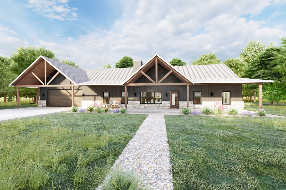 Plan 380019ASH: 1850 Square Foot Rustic Mountain Ranch House Plan with ...