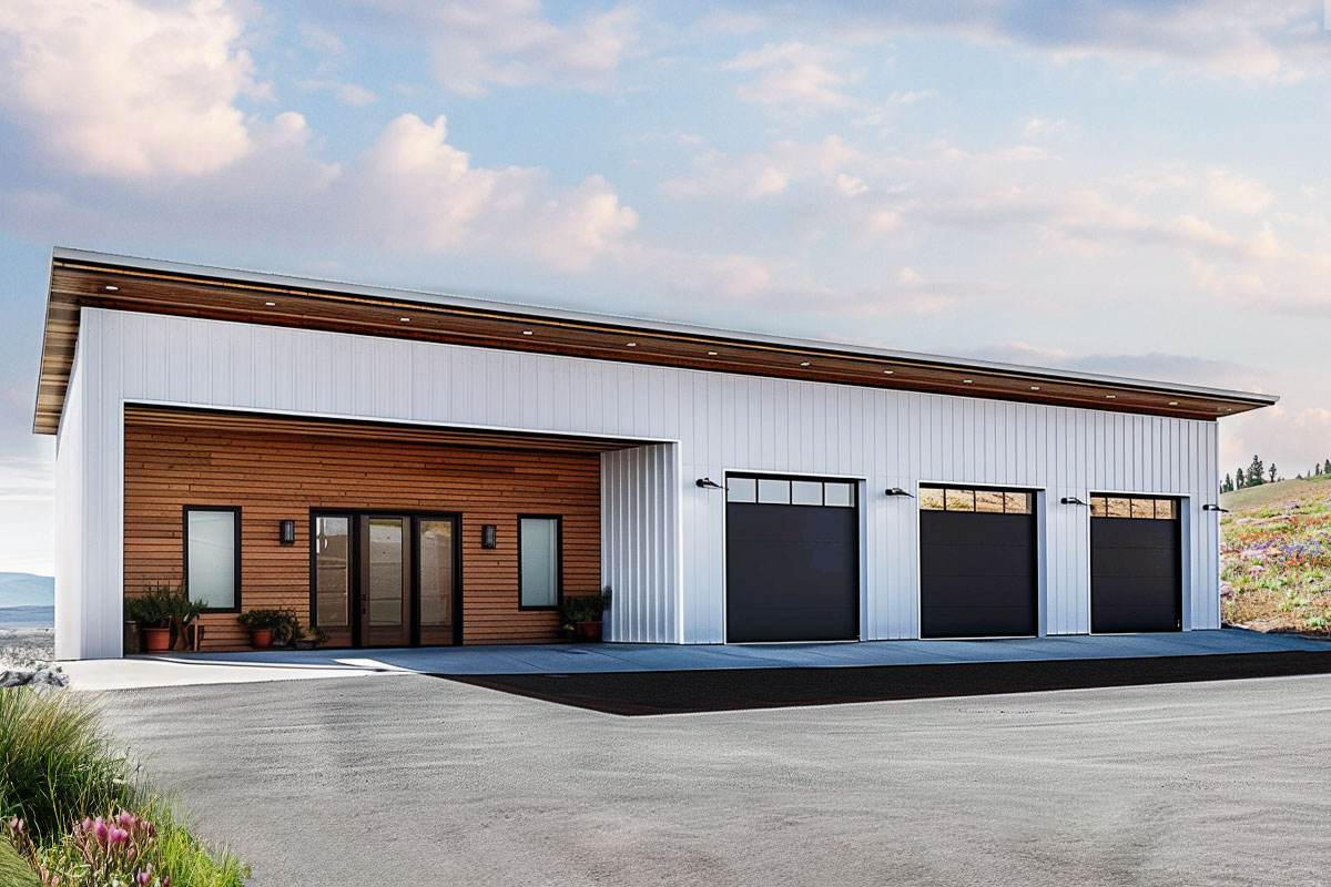 Plan 420172WNT: 2-Bed Barndominium with Oversized 3-Car Garage and ...