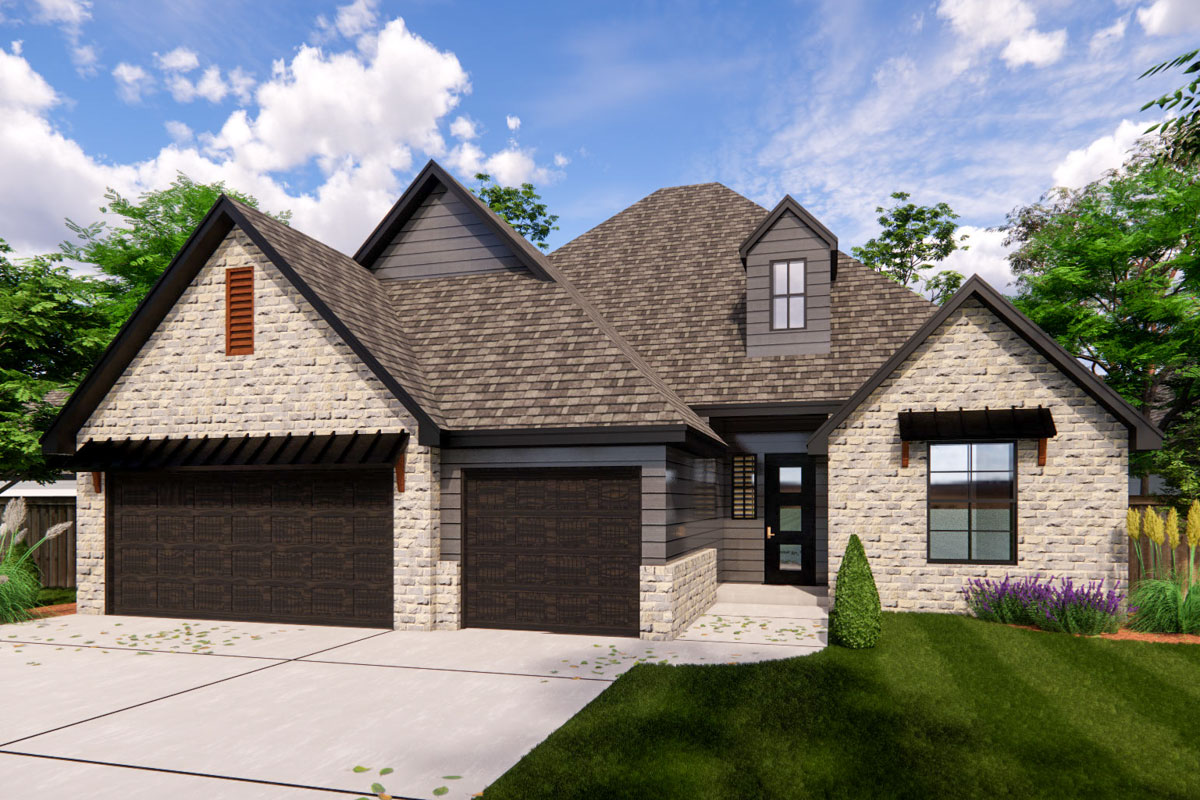 Plan 421567CHD: 3-Bed Traditional House Plan with Study Flex Area ...