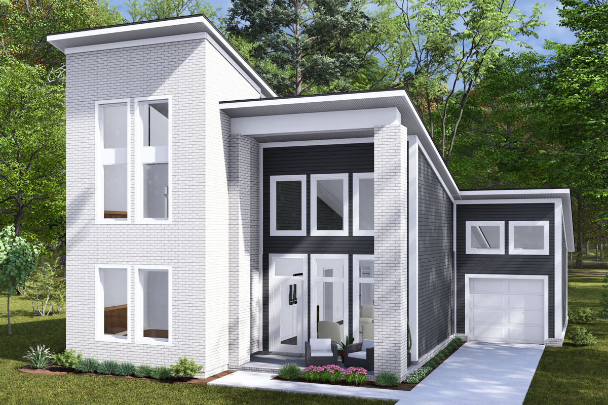 Plan 52389WM: 4-Bed Contemporary House Plan with Flex Room - 1746 Sq Ft