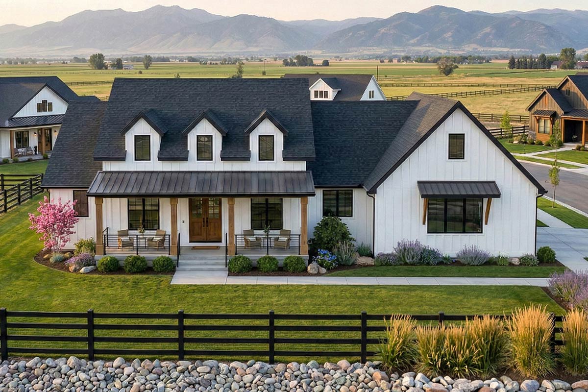 Plan 623469DJ: One-Story Modern Farmhouse Plan with Home Office - 2643 ...