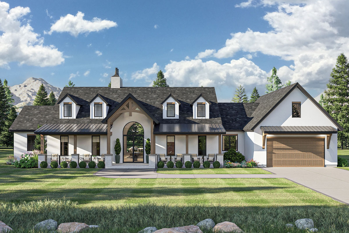 Plan 623477DJ: Single-Story Hill Country House Plan with Clustered ...