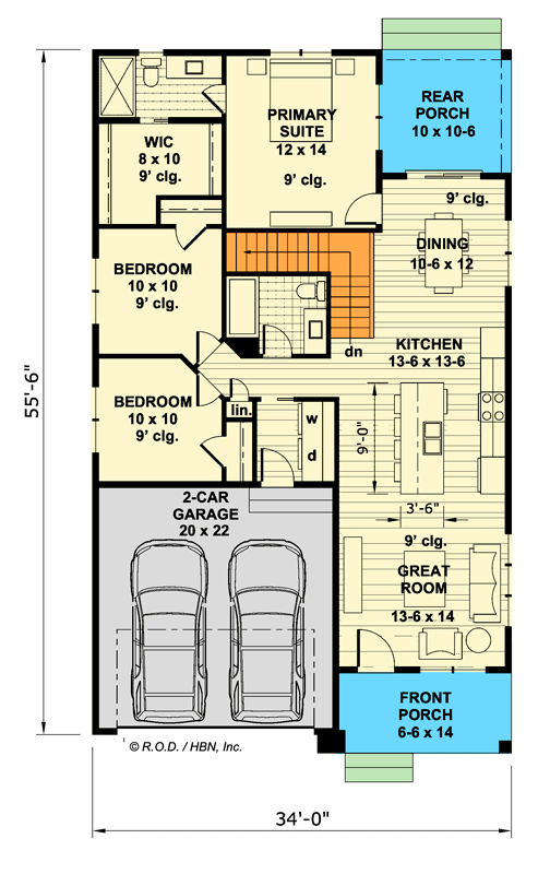 Plan 140000RK: 3-Bed Contemporary Modern House Plan with Rear Porch ...