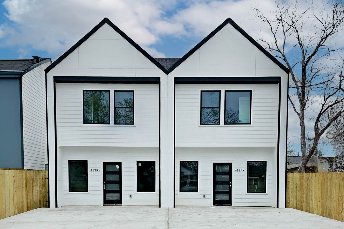 Plan 100344GHR: Two-Story Modern Duplex House Plan with Matching Units ...