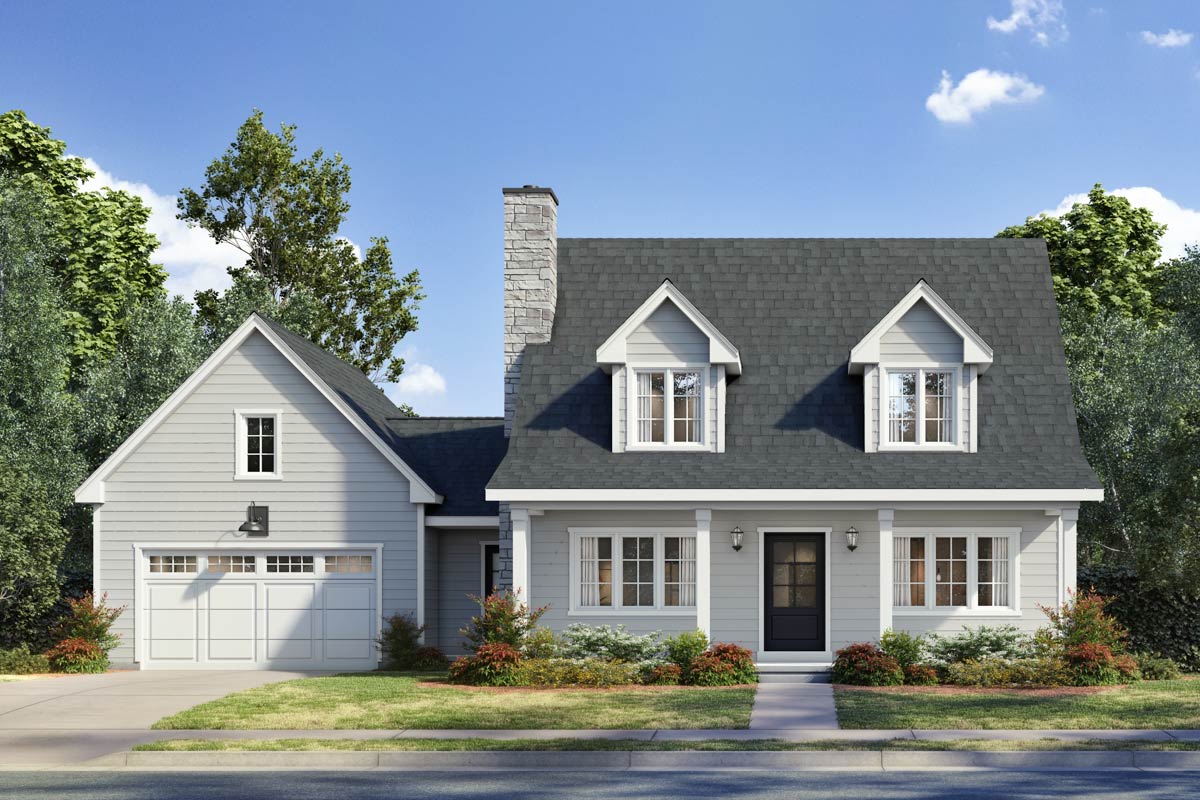 Plan 22192SL: Traditional Cape-Style Cottage with Loft Above Garage ...