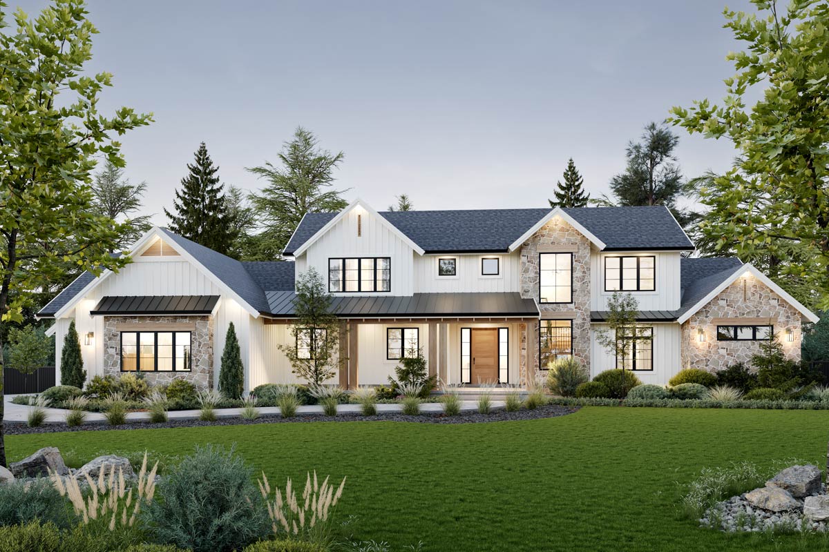 Plan 770524JME: Two-Story New American House Plan with Home Office and ...