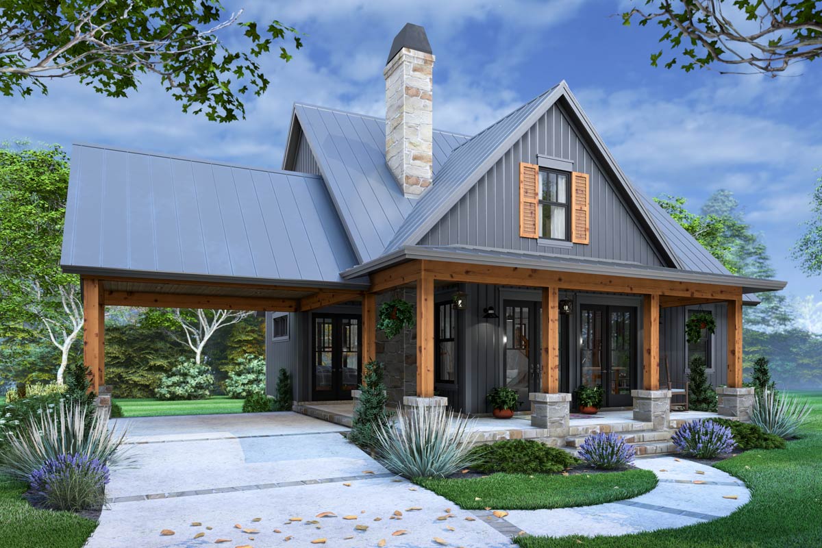 Plan 16939WG: 4-Bed Modern Farmhouse Cottage Plan with Veranda and ...