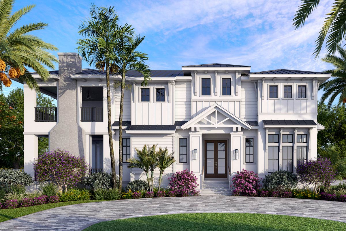Plan 86161BW: Two-Story Coastal Contemporary House Plan with Main Level ...