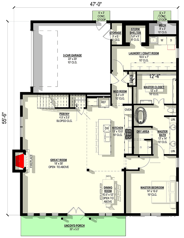 Plan 405009FDC: Modern Family Comfort with Vaulted Loft and First-Floor ...