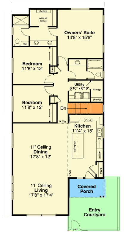 Plan 720111DA: 3-Bed Contemporary House Plan with Drive Under Garage ...