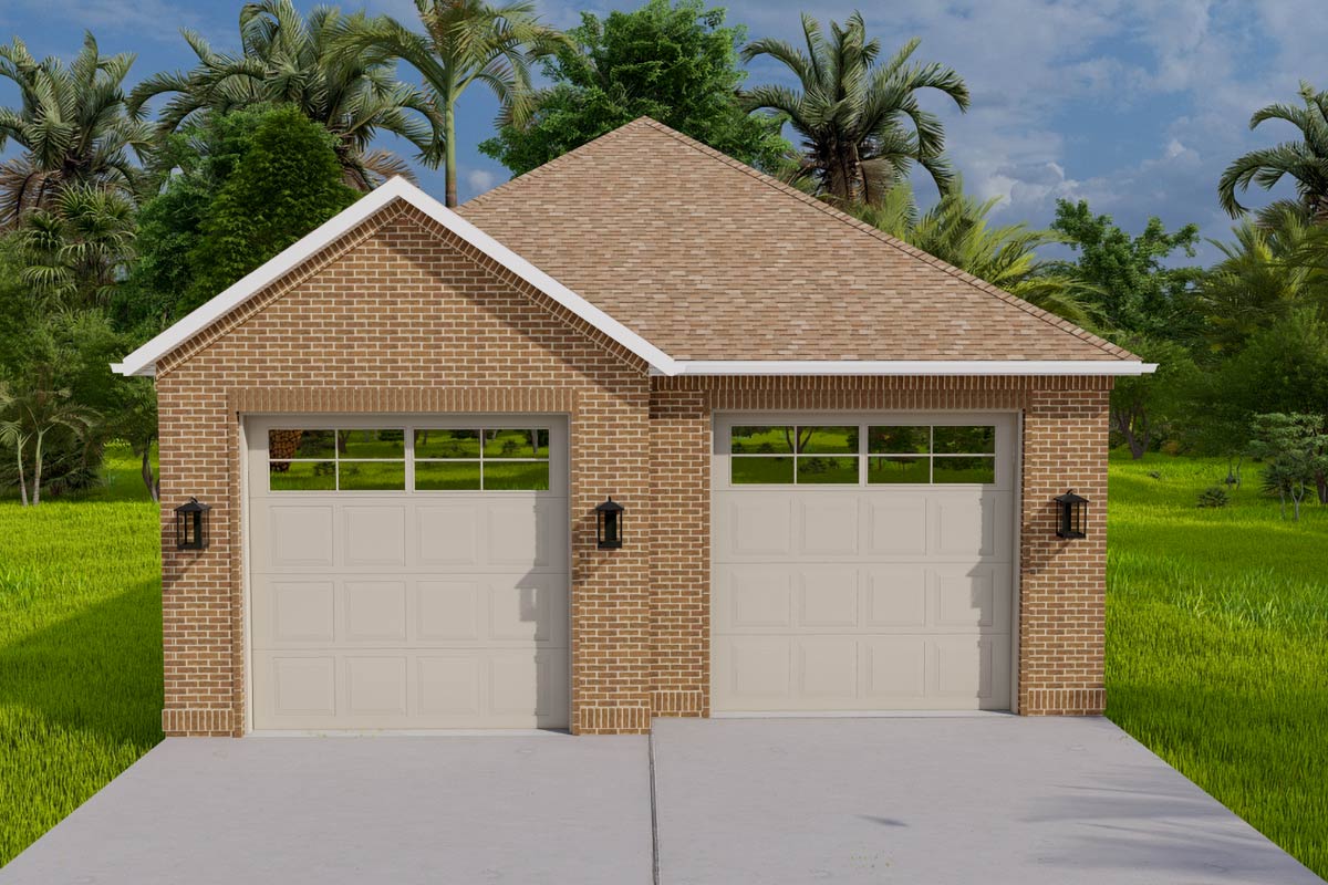 Plan 61641UT: Spacious Traditional Detached Garage with Workshop Potential