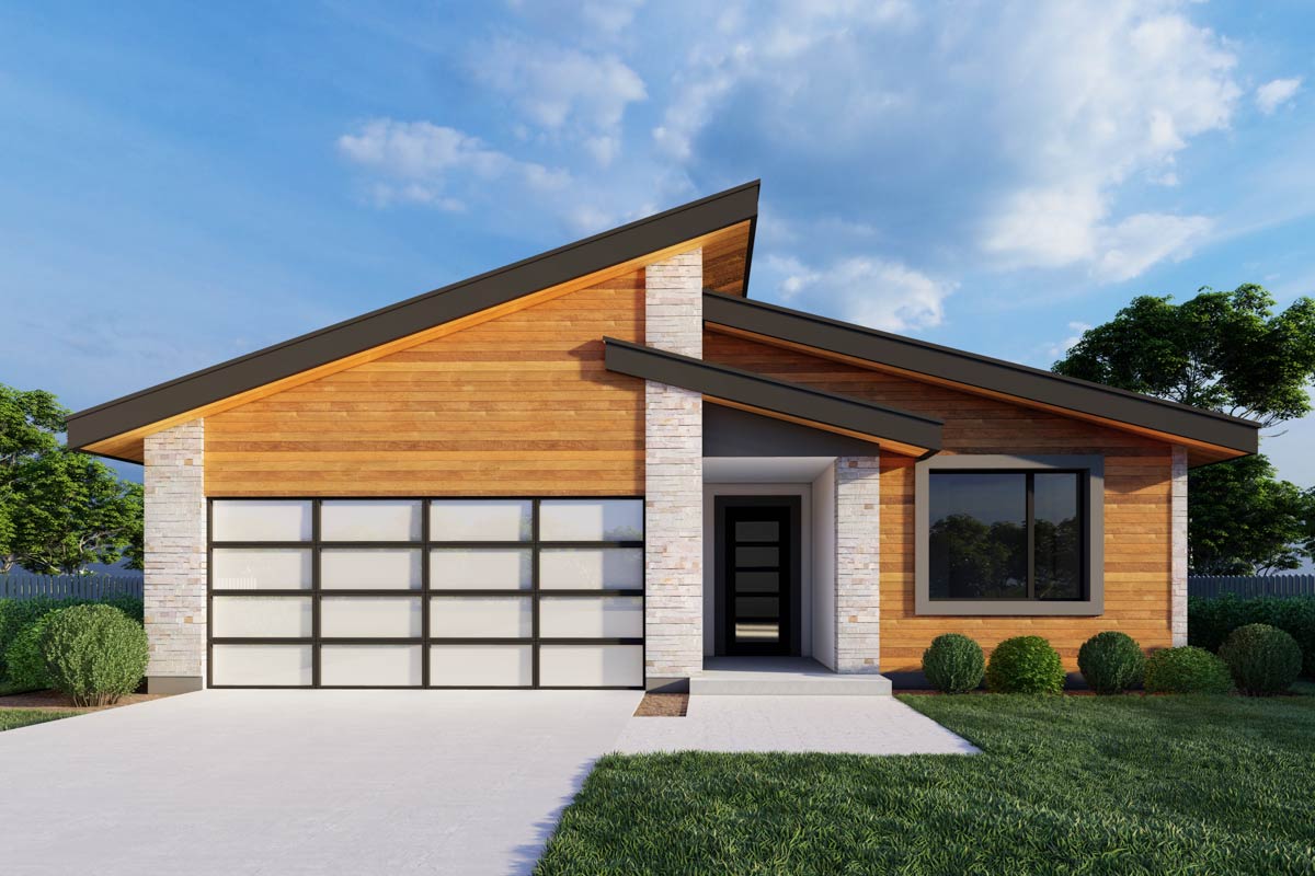 Plan 267089SPK: Modern Contemporary House Plan with Flexible Den Space