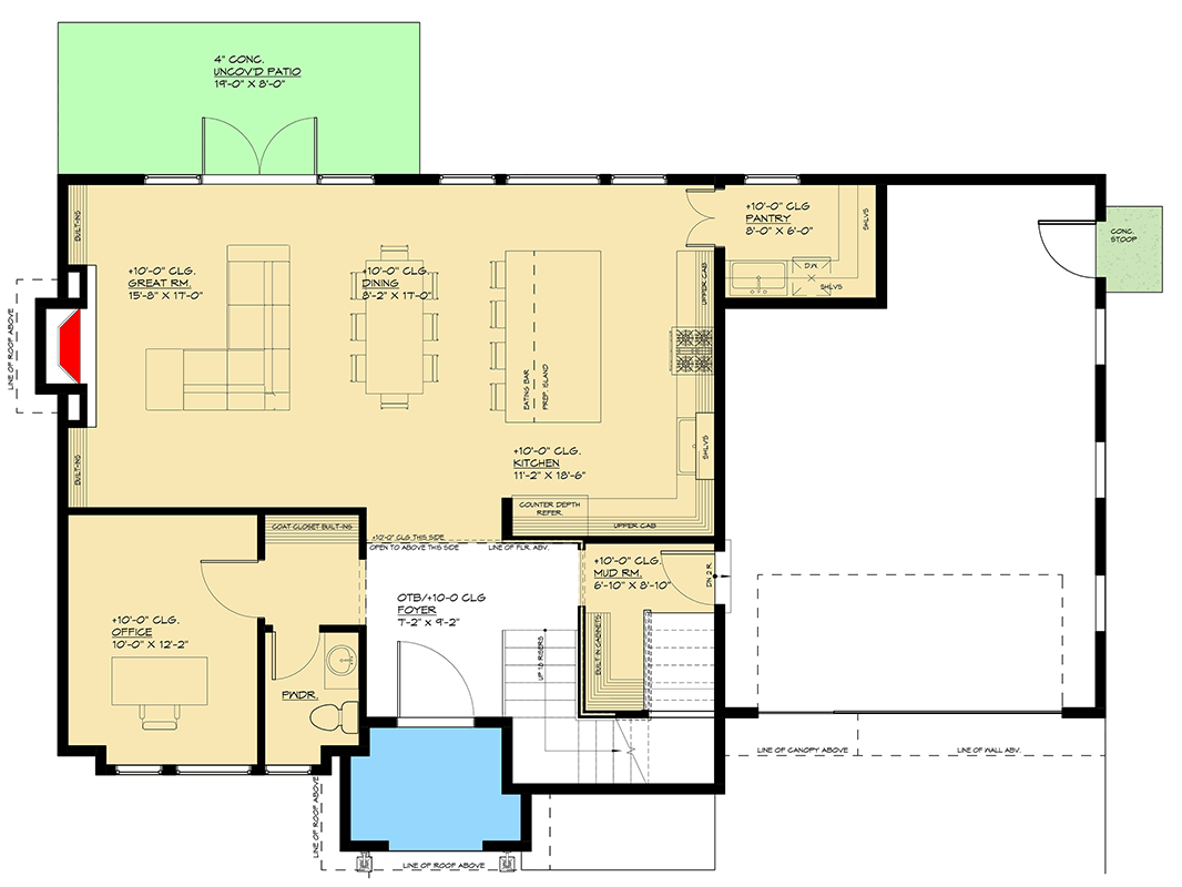 Plan 666307RAF: Modern Two-Story Home with Spacious Living and Home Office