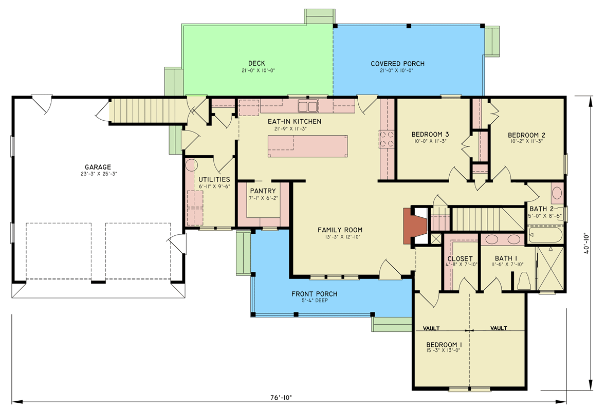 Plan 25927GE: Spacious Farmhouse with Split Bedrooms and Outdoor Space