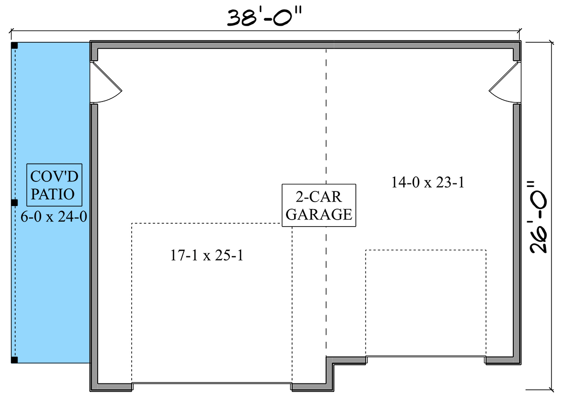 Plan 95304RW: Spacious Detached 2-Car Garage House Plan with Covered Patio