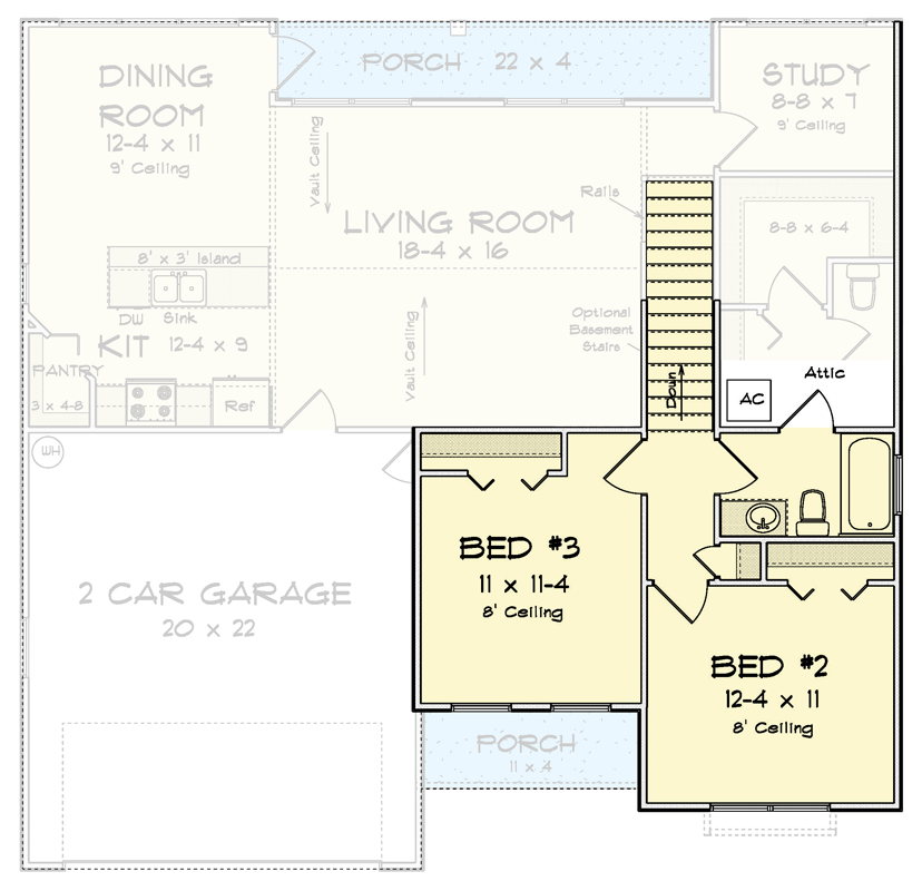 Plan 52461WM: Charming Traditional House Plan with Master Down, Open ...