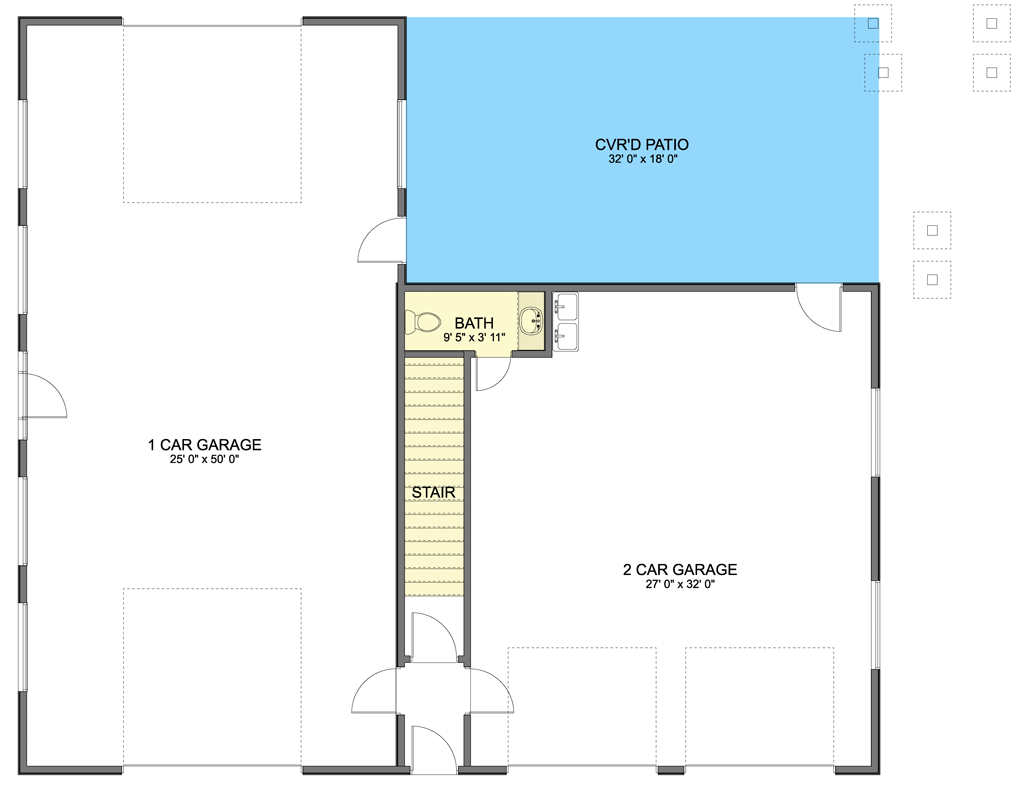 Plan 61657UT: Sleek Modern Garage Plan with Workshop and Party Loft