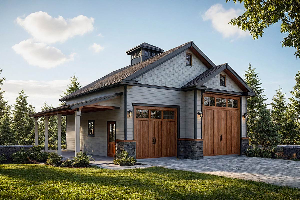 Plan 720143DA: Country Farmhouse Detached 4-Car RV Garage Plan with ...