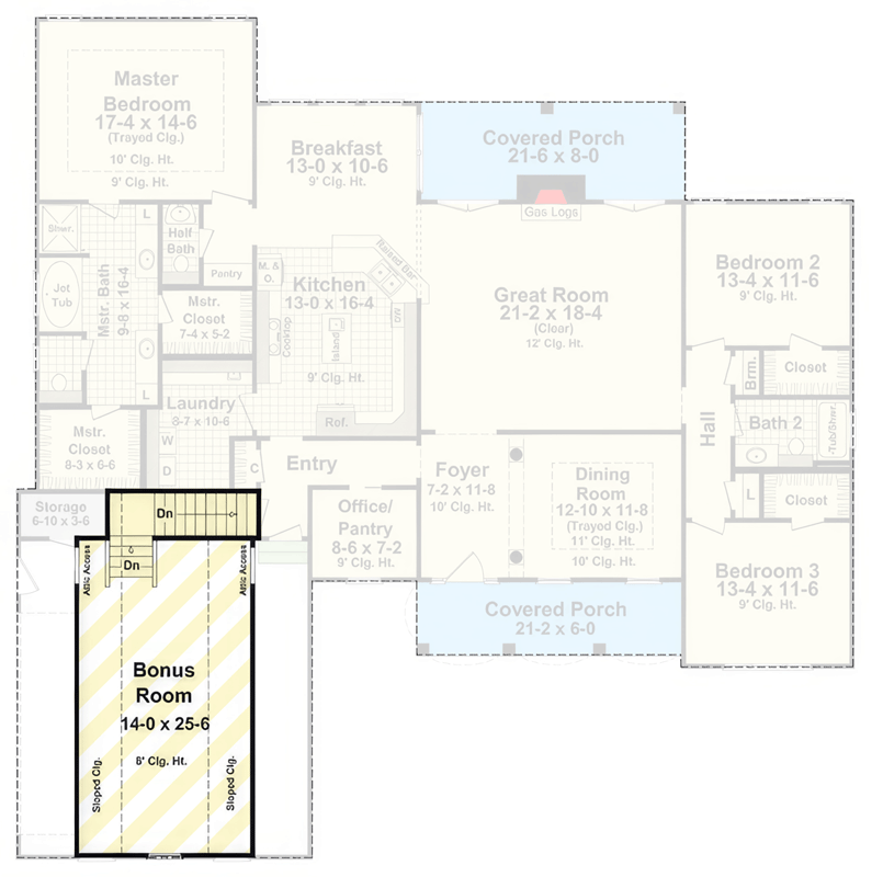Plan 51283MM: Farmhouse Plan with Open Living, Master on Main and Bonus ...