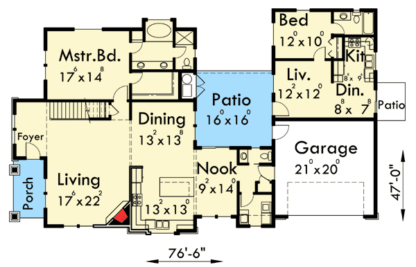 Plan 38003LB: House Plan with In-Law Apartment