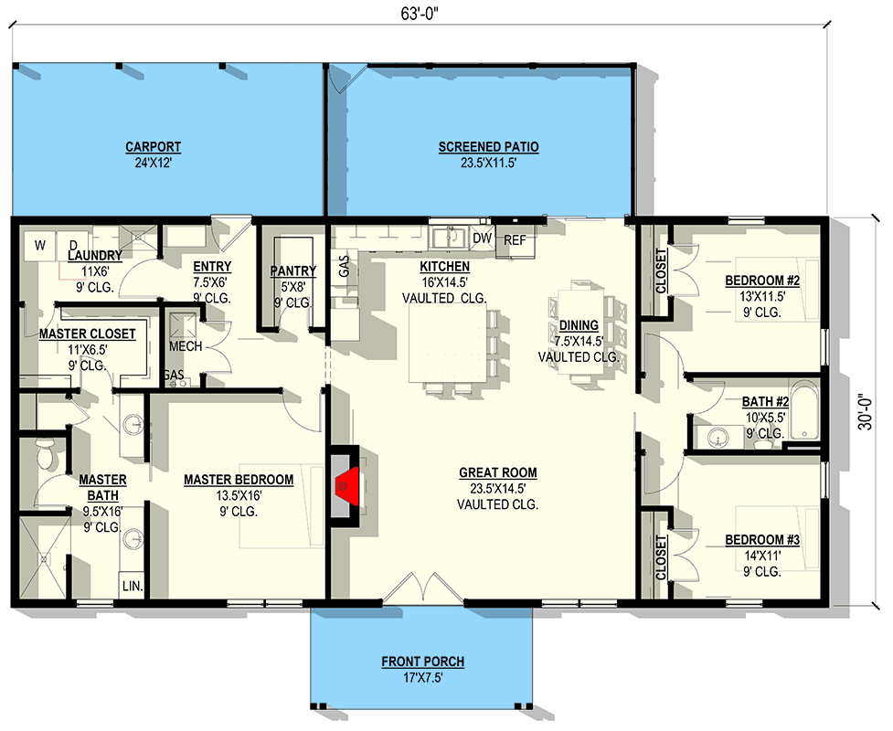 Plan 405042FDC: Modern Barndominium House Plan with Split Bedrooms and ...