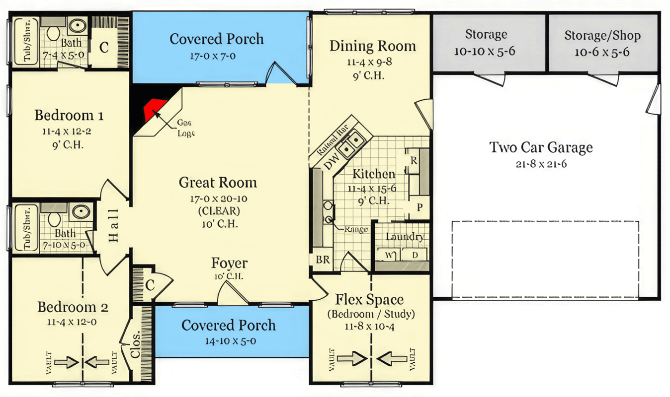 Plan 51298MM: Country Traditional House Plan with Flexible Living Spaces