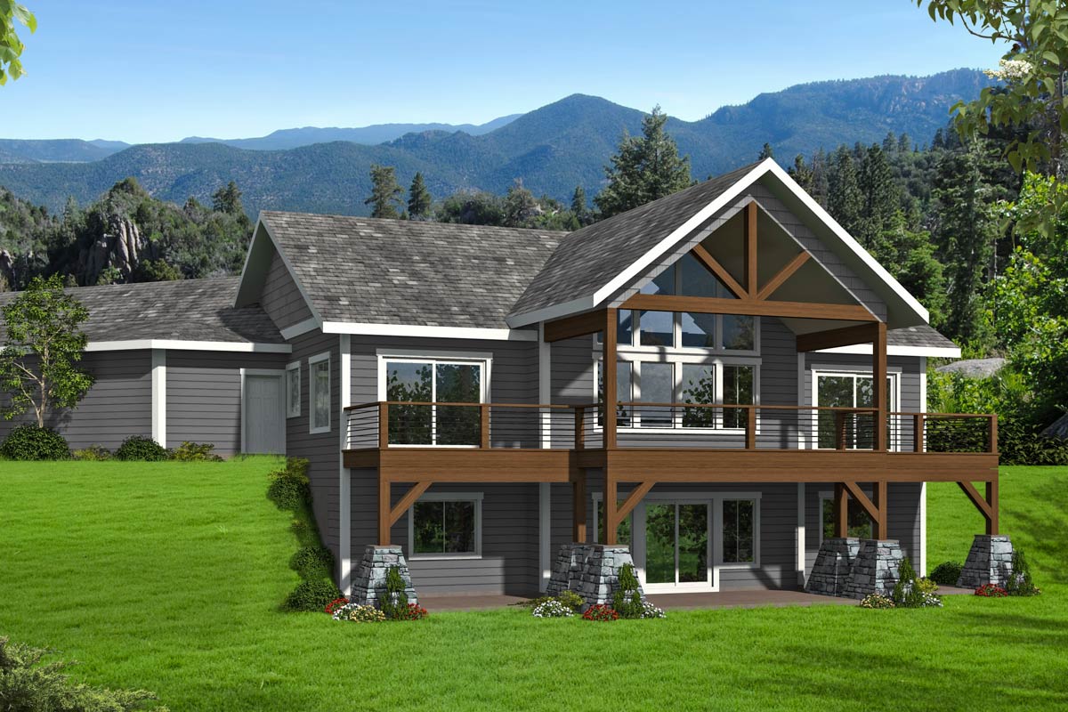 Plan 350154GH: Modern Mountain House Plan with Walkout Basement and 4 ...