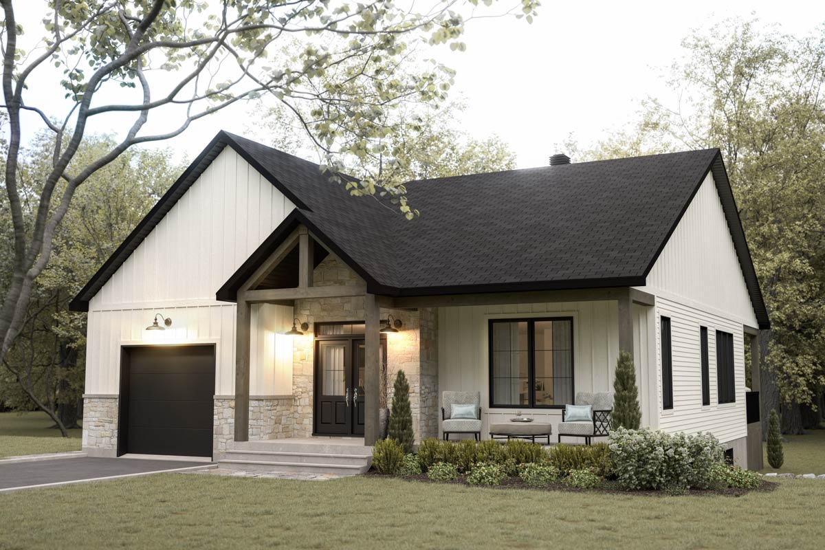 Plan 22721DR: Charming 2-Bedroom Modern Cottage House Plan with Covered ...