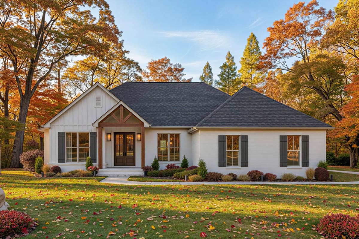 Plan 52018HZ: New American 4 Bed House Plan with Split Suites and ...